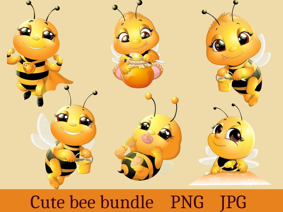 Cute Bee Png, Bee Png, Bee Bundle Png, Bee Clipart, Cute Animal Png ...