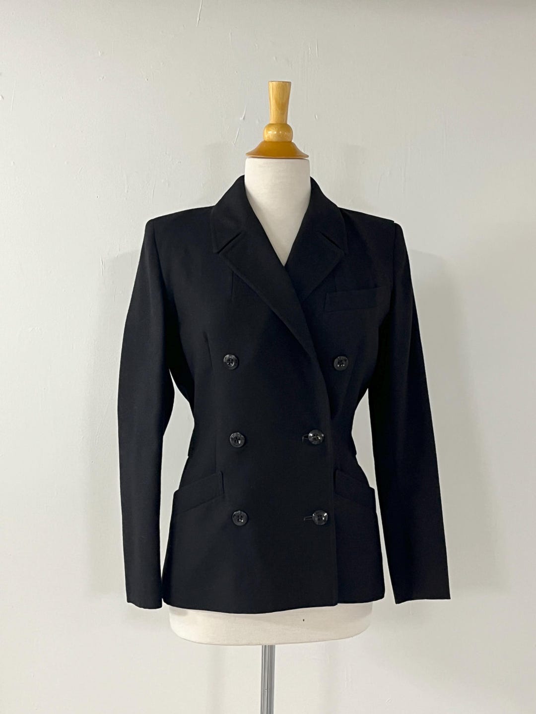 Vintage Jaeger Black Wool Double-breastedblazer - 1940s Inspired - Etsy