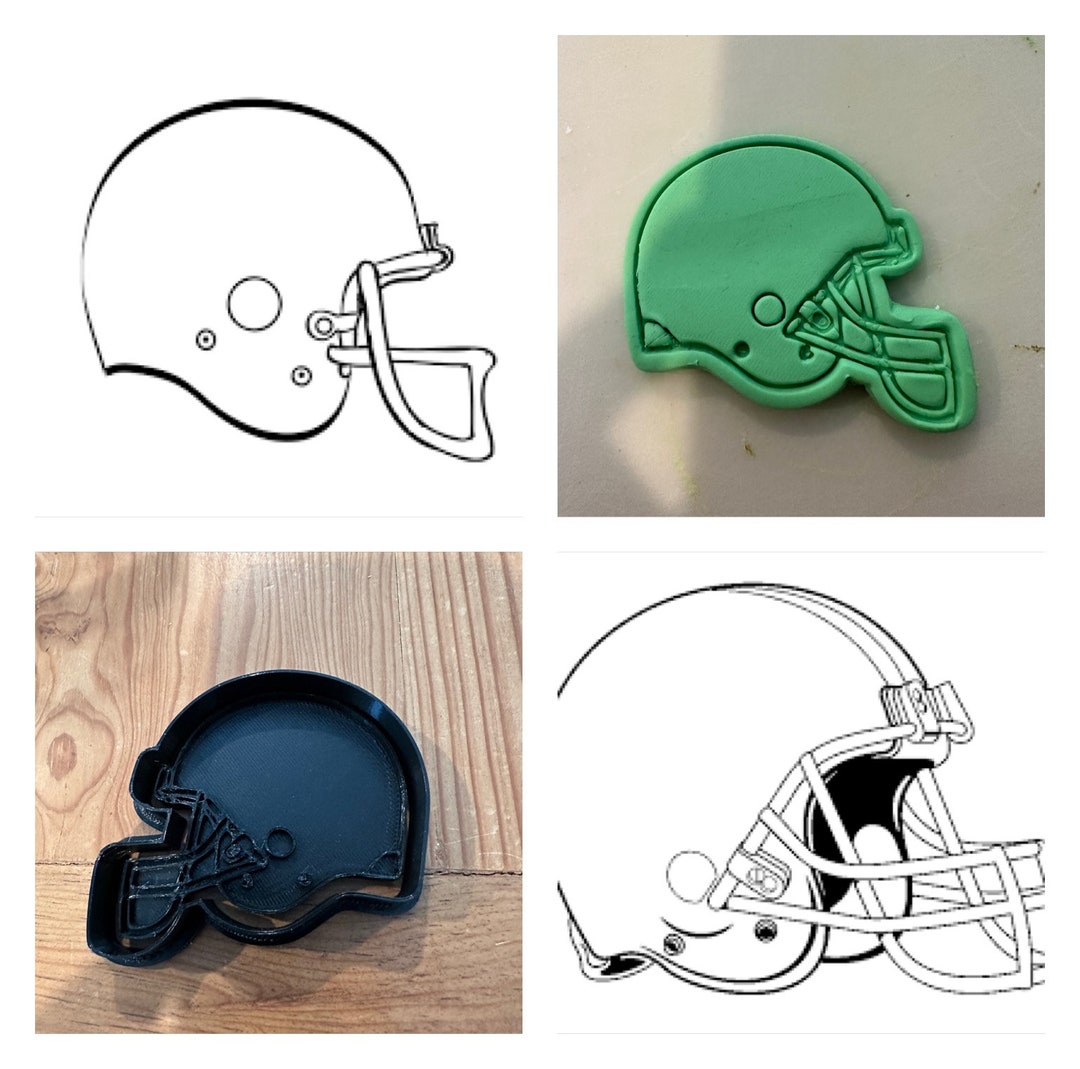 2 Piece Football Helmet Cookie Cutter - Etsy