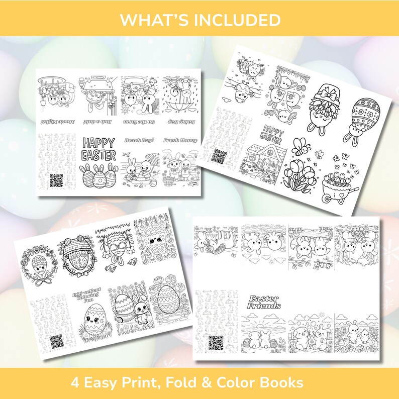 Mini Easter Coloring Book Printable Bundle for Kids Basket Fillers ...