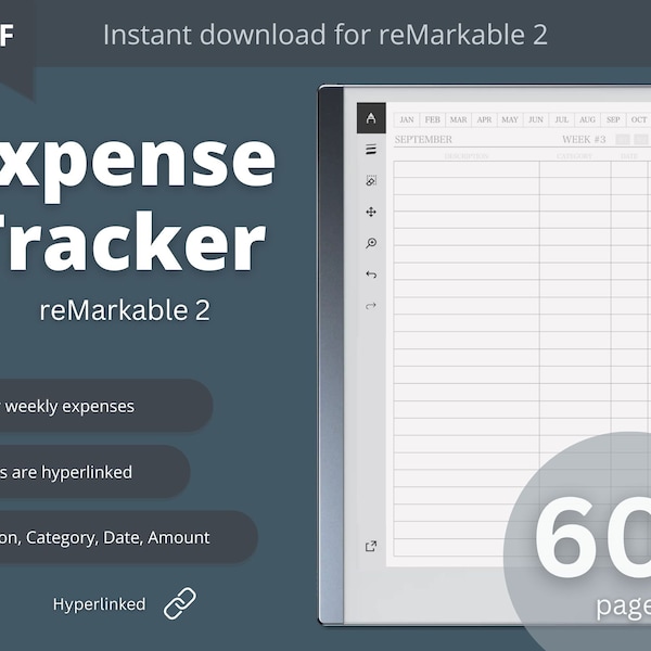 Remarkable 2 Expense Tracker - Etsy