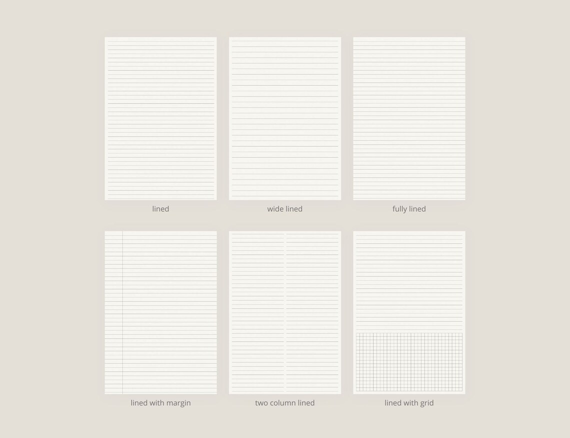 Digital Note Taking Paper Templates for Goodnotes Notepaper - Etsy