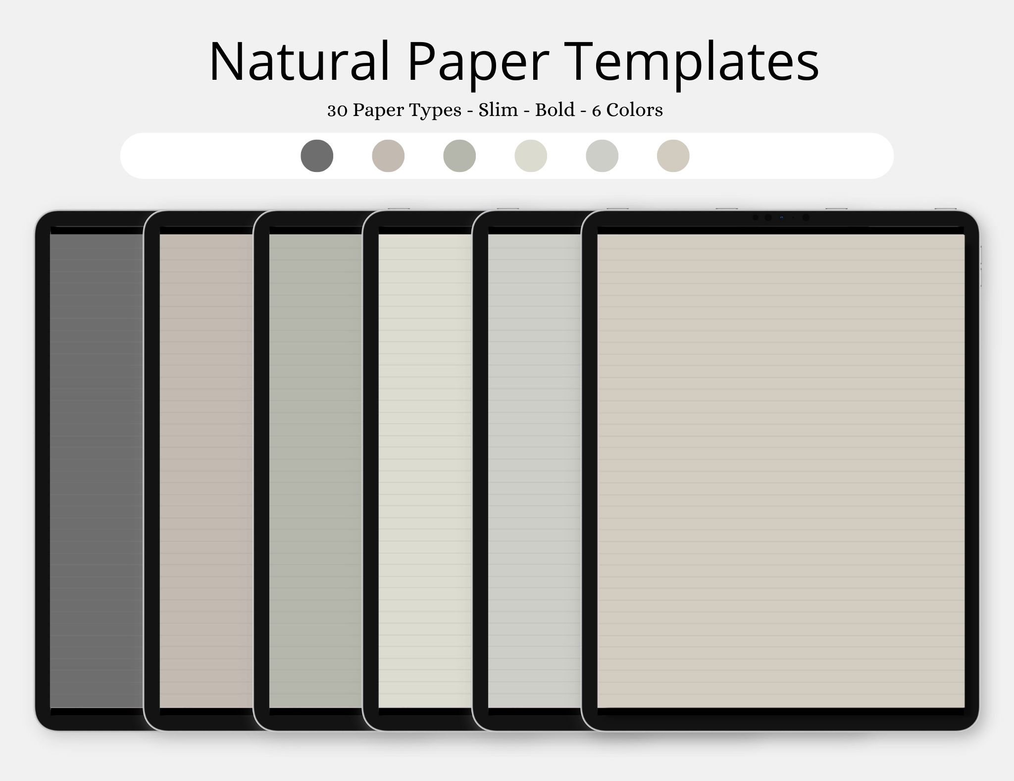 Natural Paper Templates for Goodnotes and Notability, Minimalistic ...