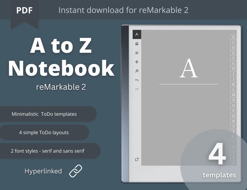 Remarkable A to Z Digital Notebook Filing System, Alphabetic Index ...