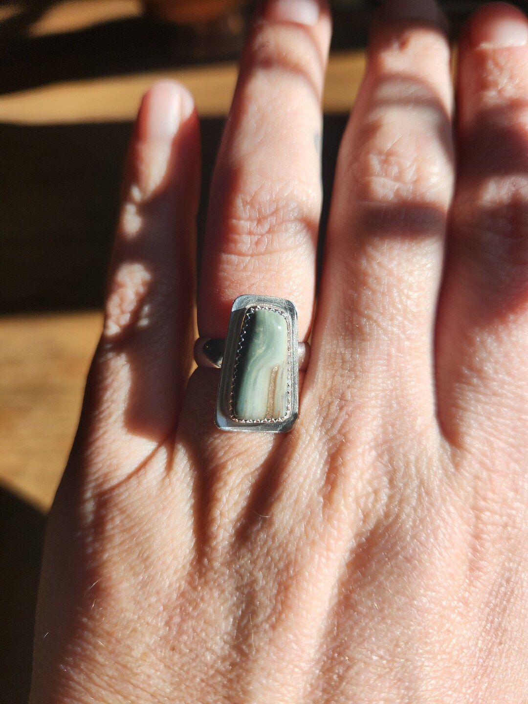 Freedom Jasper Trapazoid Stacking Ring Size 5 1/4 Made Using .925 ...