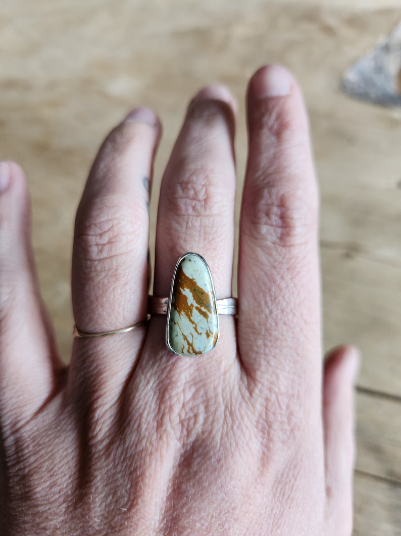 Rocky Butte Jasper Simple Stone Ring Size 11 Made Using .925 Sterling ...