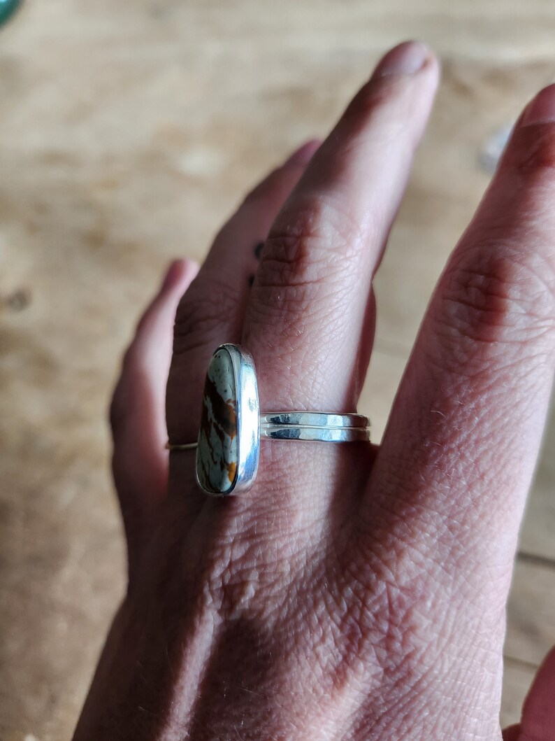 Rocky Butte Jasper Simple Stone Ring Size 11 Made Using .925 Sterling ...