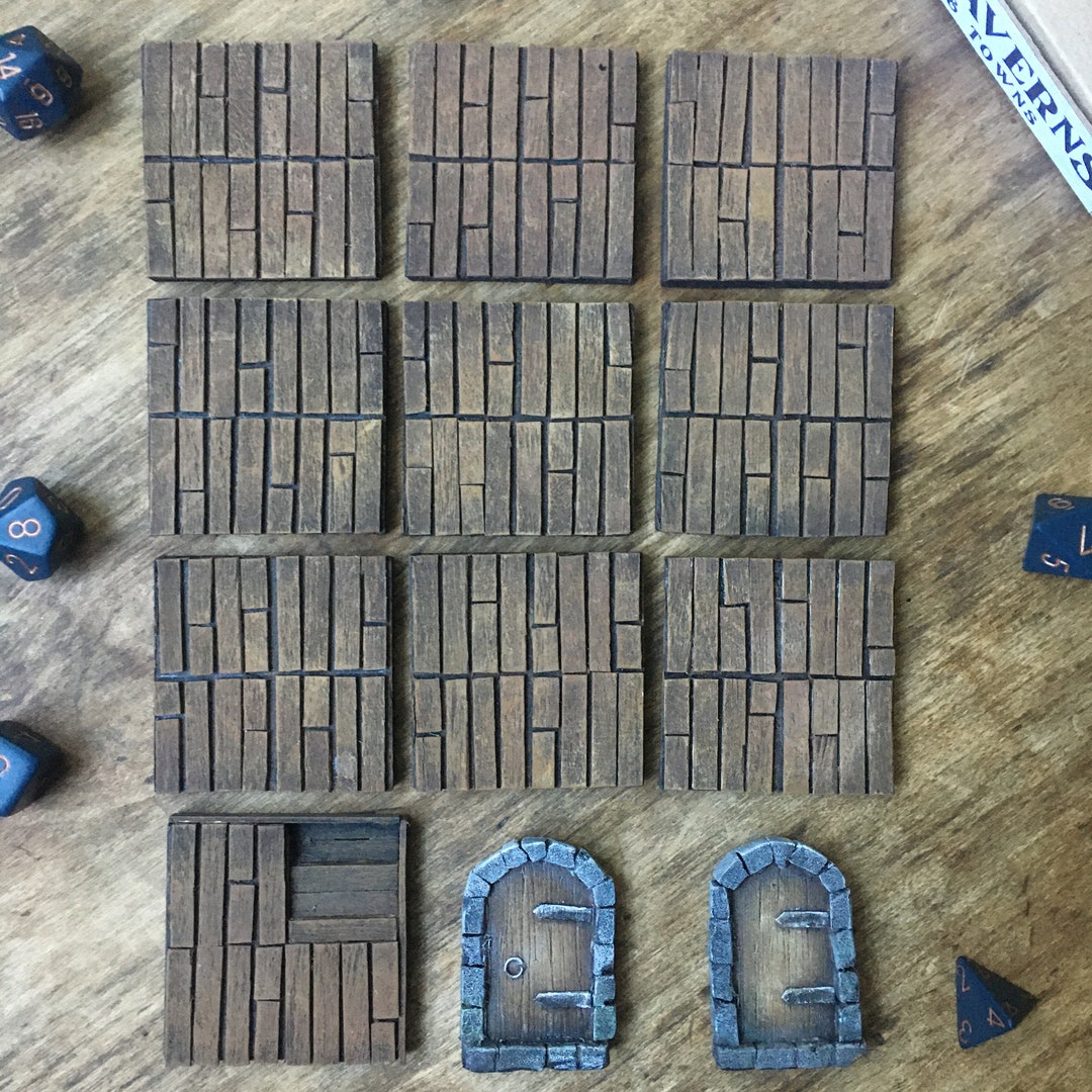 Tavern Tiles- Painted Wood Terrain Town Cottage RPG Terrain Modular ...