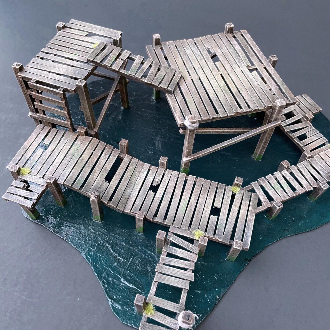 PAINTED Dock Terrain-dnd RPG Miniature-tabletop Roleplaying Game-harbor ...