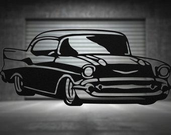 Vintage Style Nostalgic 1957 Chevy Bel Air Garage Advertising Metal ...