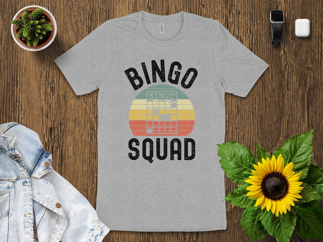 Bingo Squad Funny Retro T-shirt, Bingo Lovers Gift, Bingo Enthusiast ...