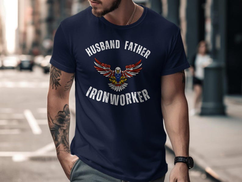 Husband Father Ironworker Eagle T-shirt, Gift for Husband Father ...