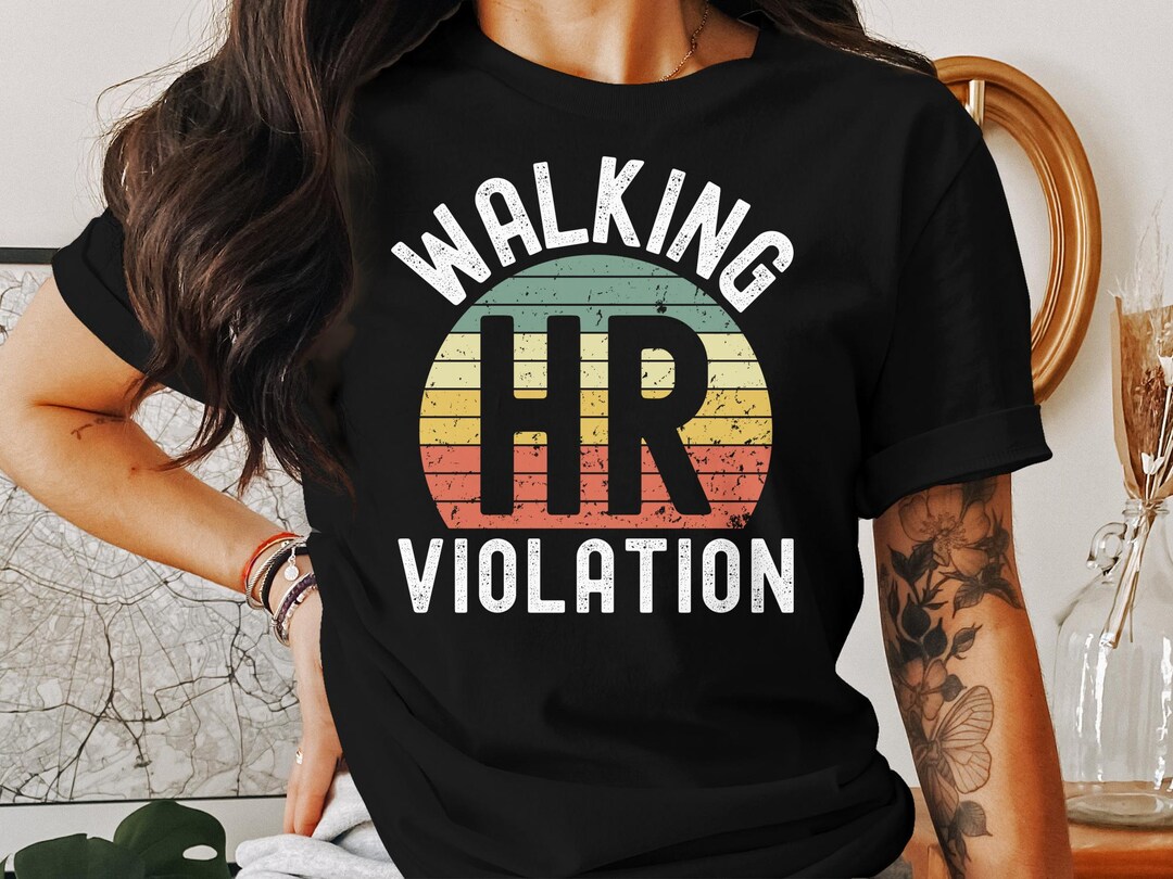 HR Walking Violation T-shirt Distressed Retro Design, Stylish HR ...