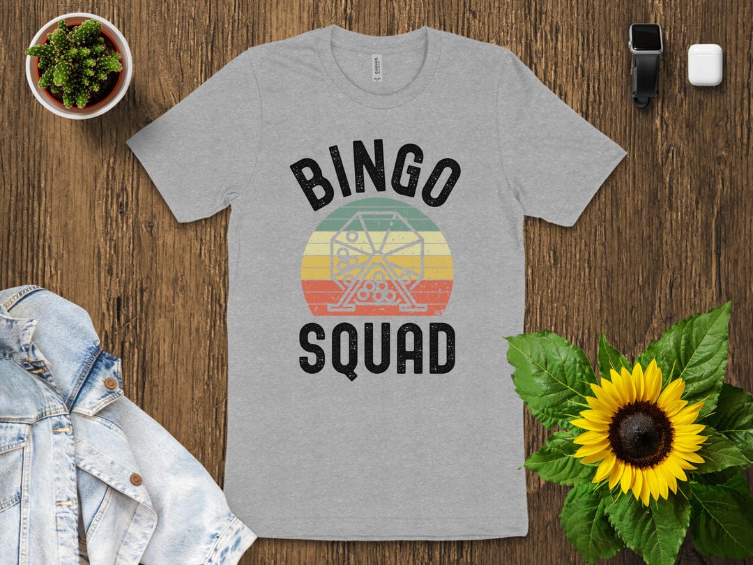 Bingo Squad Graphic Tee, Fun Bingo Lover Shirt, Retro Bingo Ball T ...