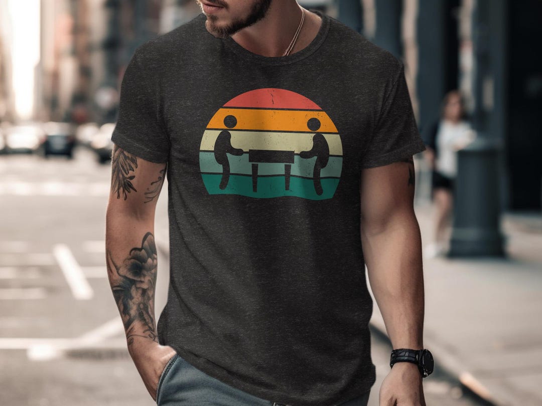 Foosball Table T-shirt, Retro Sunset T-shirt, Table Soccer Tee, Vintage ...