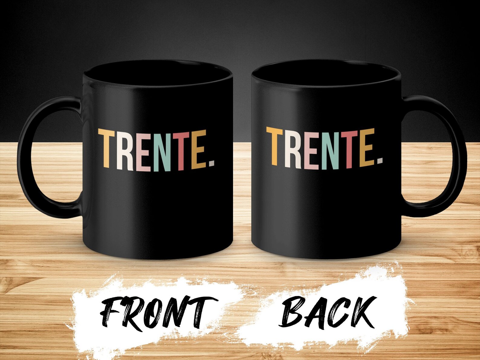 Cute Trente French 30th Birthday Graphic Mug, Parisian Themed Birthday ...