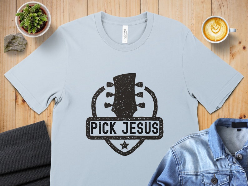 Christian Pastor T-shirt, Pick Jesus Guitar Player Design ...