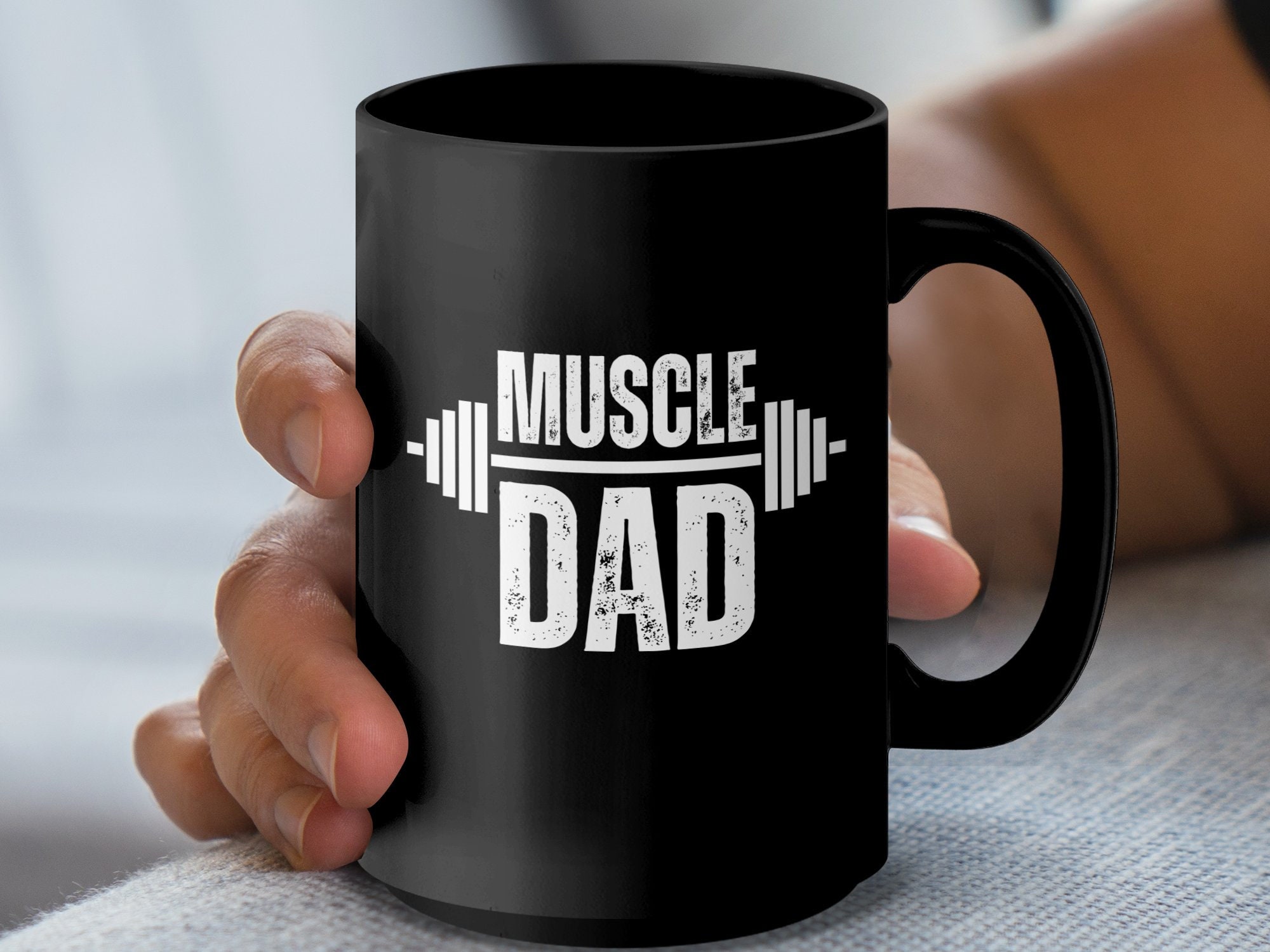Vintage Muscle Dad Weightlifter Design Mug, Gym Enthusiast Father ...