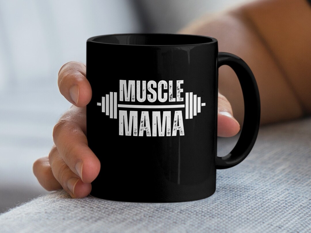 Muscle Mama Gym Mug, Weightlifting Mom Coffee Cup, Cute Workout Mom Mug ...