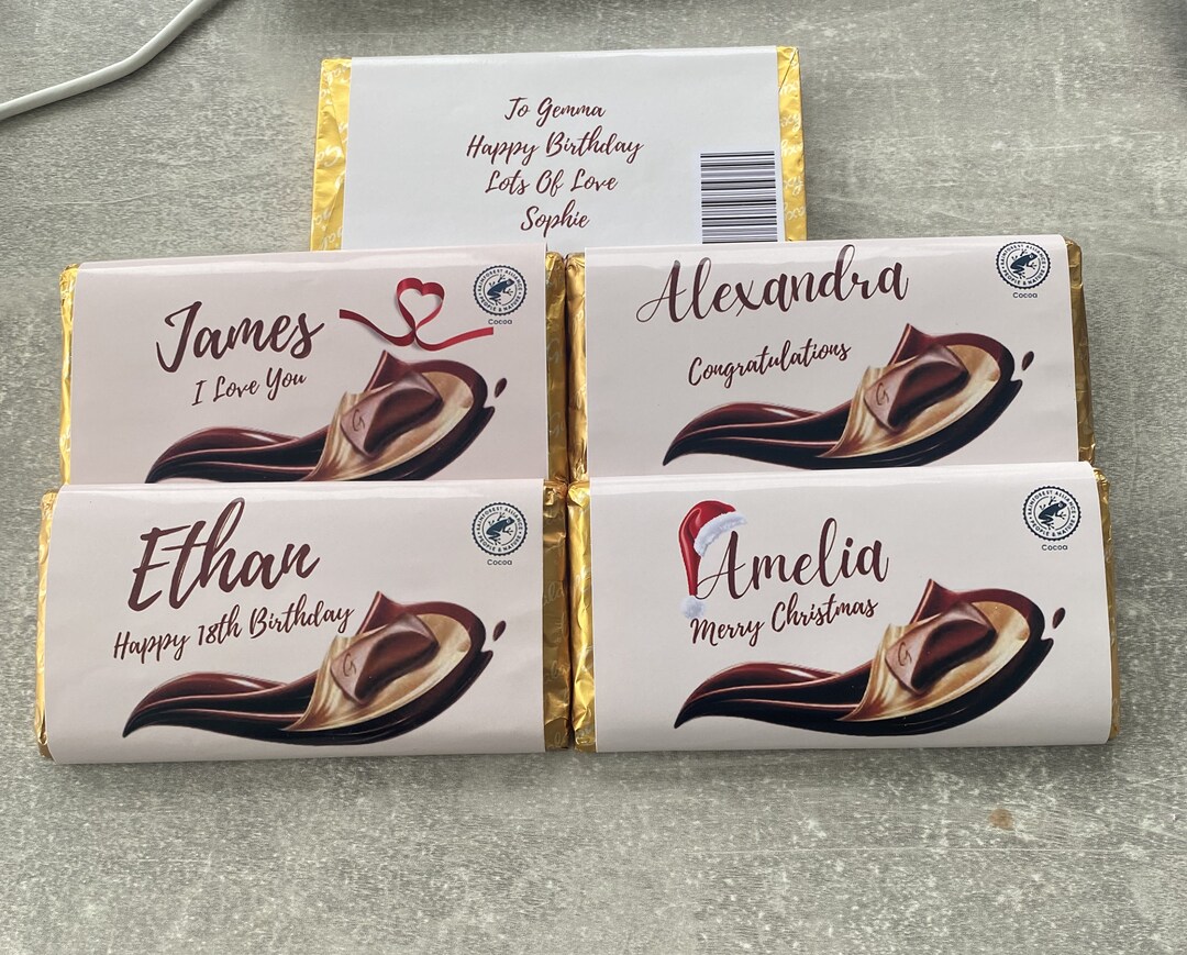 Personalised Sweet Chocolate Bar Wrapper for Galaxy Birthday Xmas ...