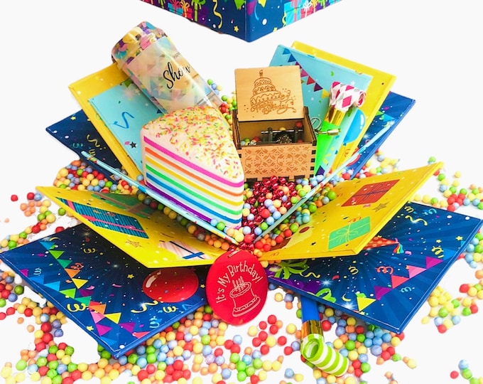 Surprise Exploding Pop up Greeting Card Happy Birthday With - Etsy
