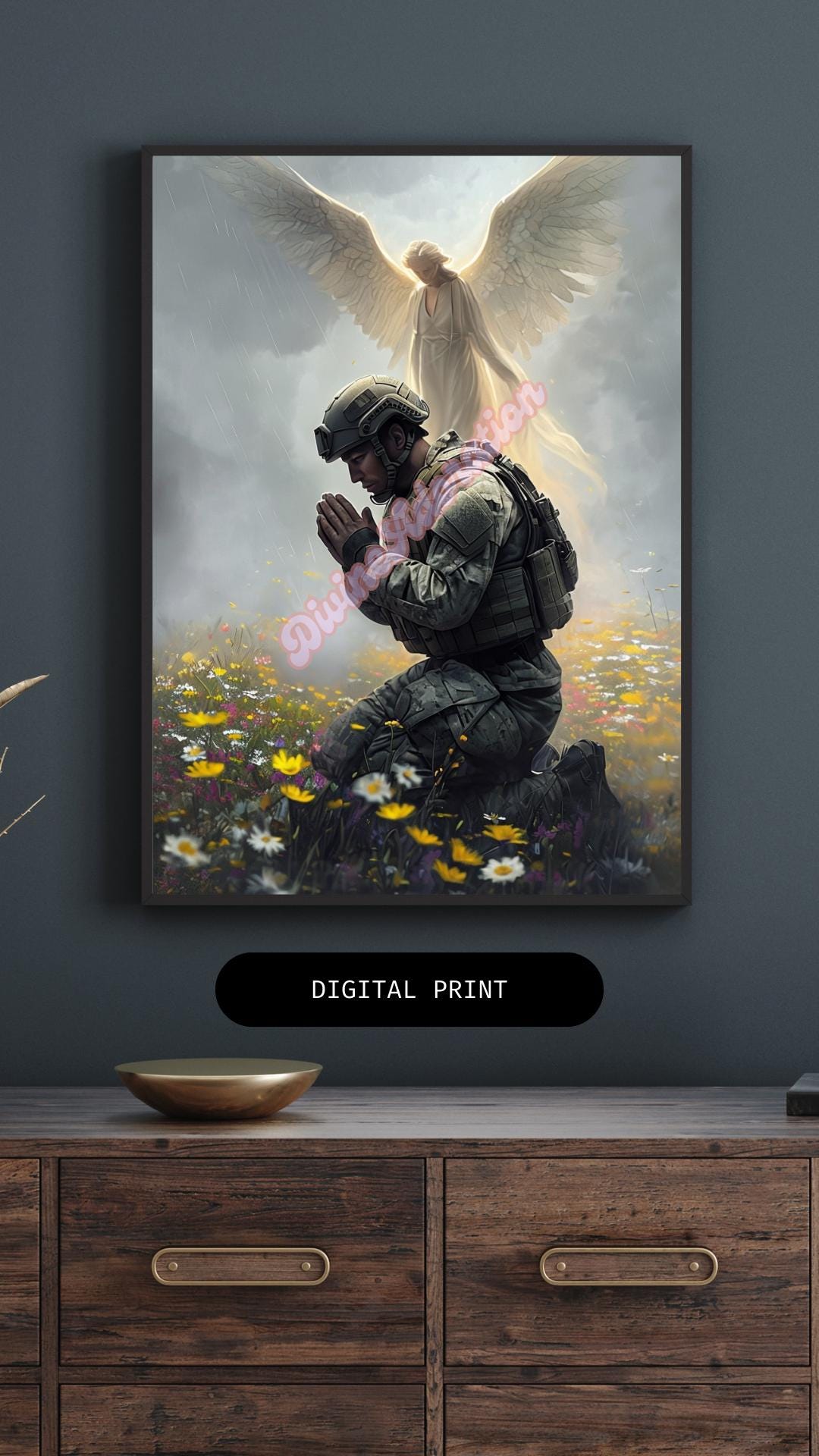 Guardian Angel Military Art Print | Soldier Artwork (digital Download ...