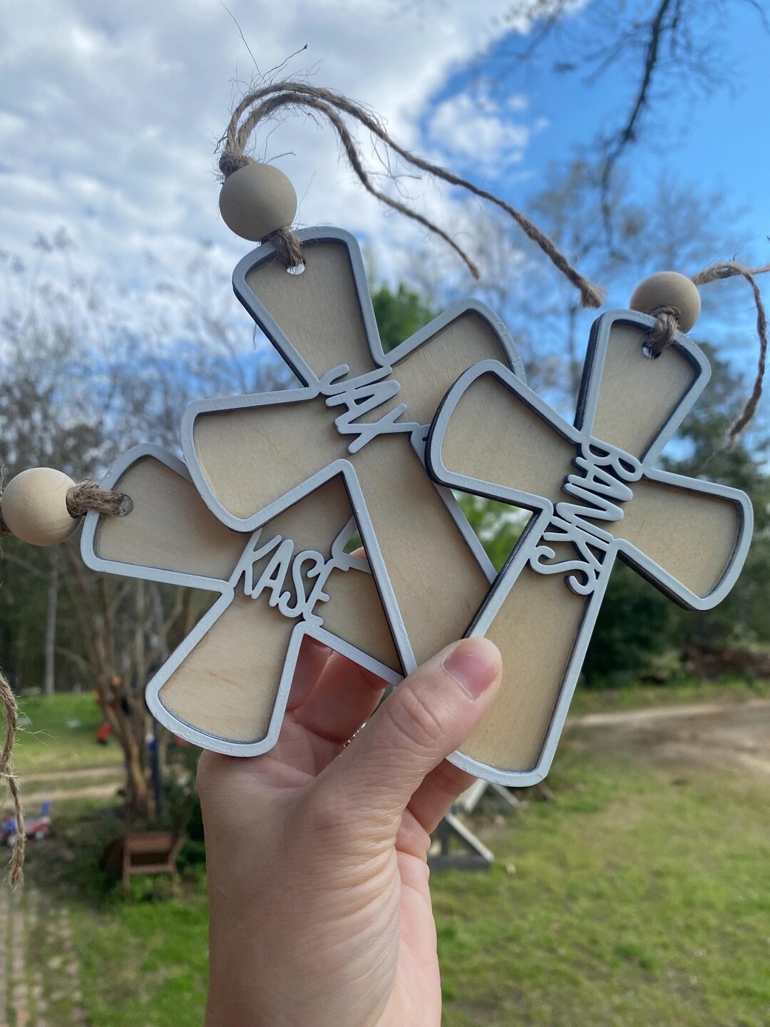 Personalized Wood Cross Gift Tag, Cross Easter Basket Name Tag - Etsy