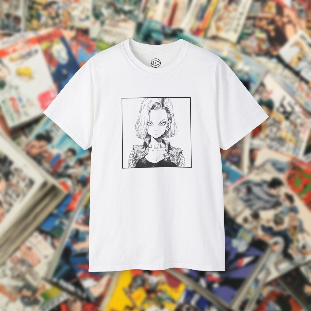 Dragon Ball Z Android 18 T-shirt Cyborg Fighter Art Classic Anime ...