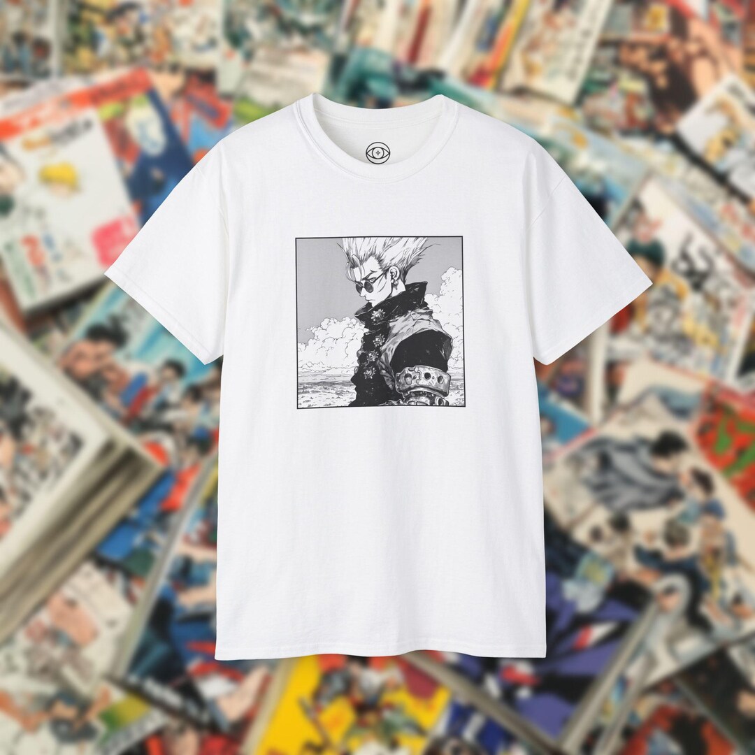 Trigun Vash T-shirt Humanoid Typhoon Art Space Western Design Anime Fan ...