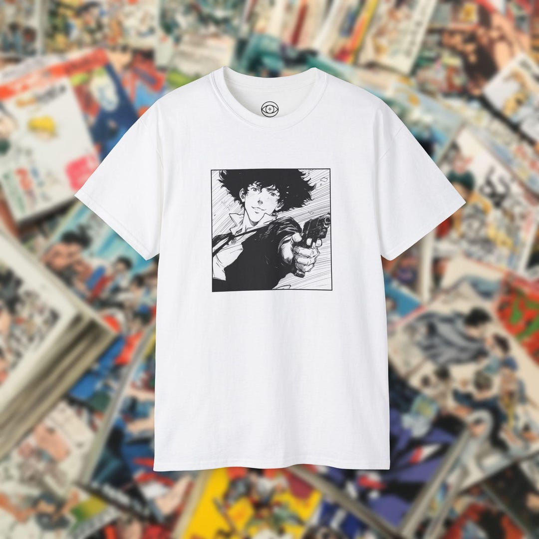 Cowboy Bebop Spike Spiegel T-shirt Space Western Art Noir Anime Design ...