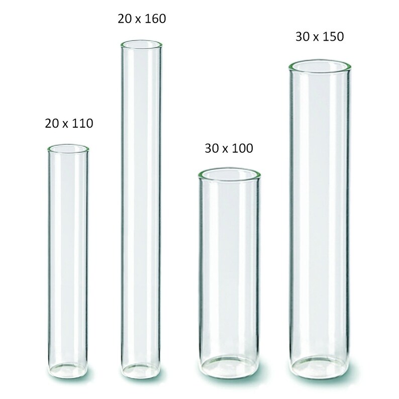 Flat Bottom Glass Test Tubes Set of 5 Decoration Glassware - Etsy