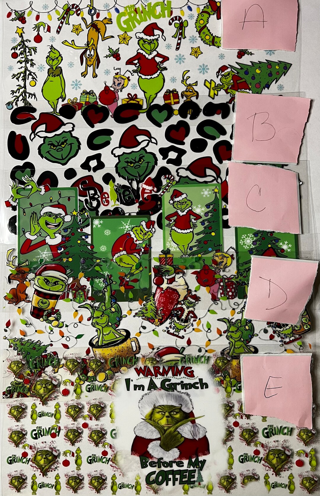 Grinch UV DTF Wrap for 16oz Libby Cups - Etsy
