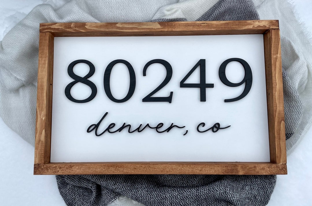 Custom City State Sign Zip Code Sign Address Sign City - Etsy
