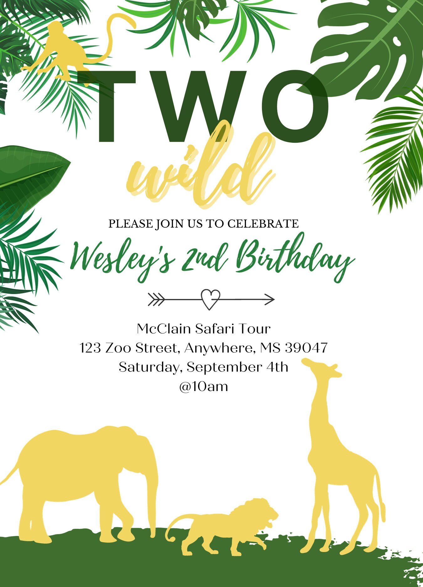 Two Wild Party Invitation - Etsy