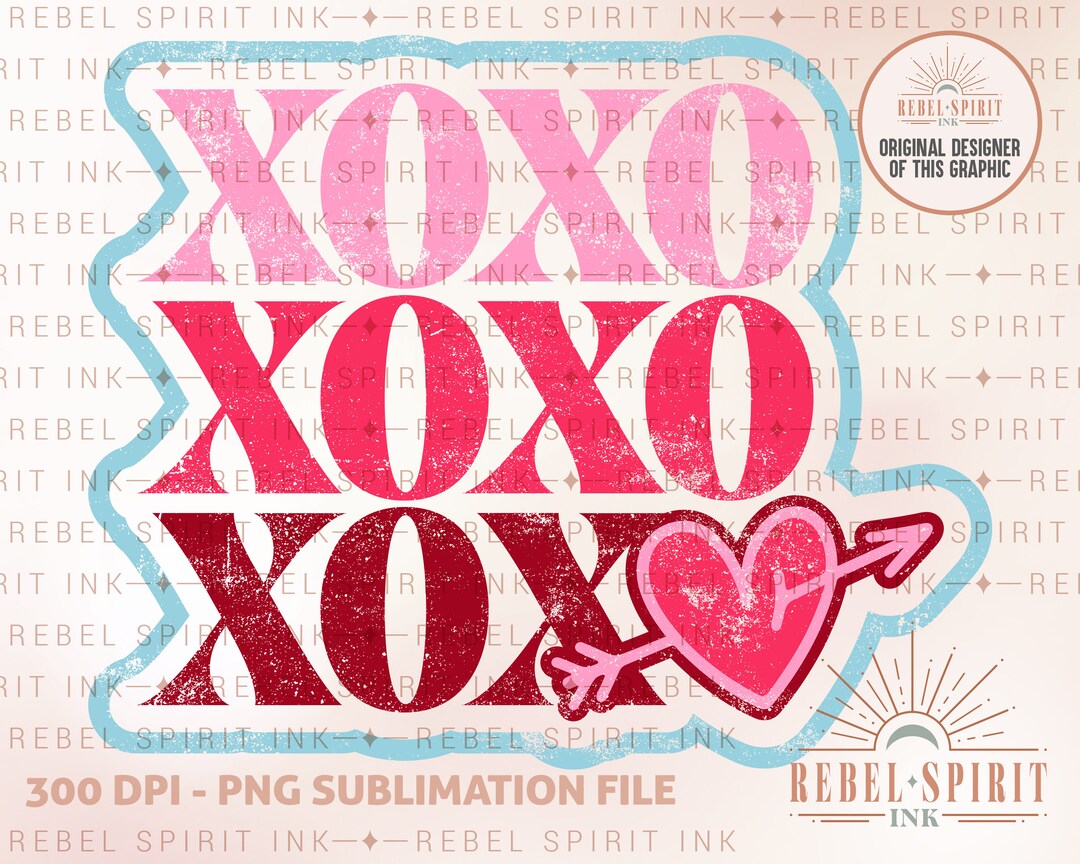 XOXO PNG, Retro Valentine's Day Png, Valentine's Day Png, Valentine ...