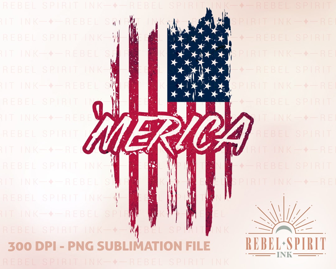 Merica , 4th of July PNG, America PNG, Fourth of July, Distressed Flag ...