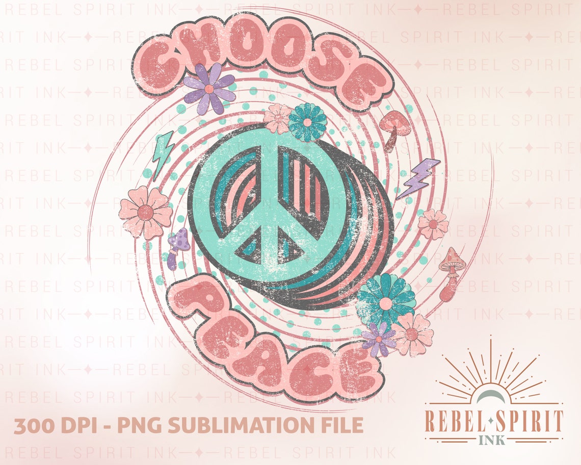 Choose Peace PNG Peace Sign PNG Good Vibes Only Hippie - Etsy Canada
