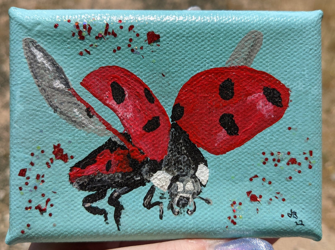 3 X 4 Inch Realistic Ladybug Canvas - Etsy