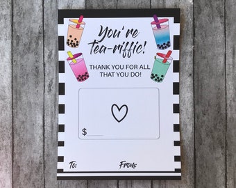 Bubble Tea Gift Card - Etsy