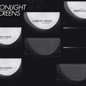 Moonlight Theme Stream Overlay Pack | Black and White Stream Overlay ...