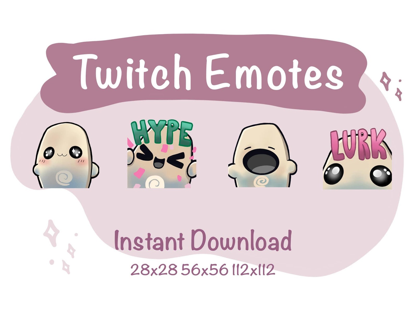 Air Sprite Emote Pack Lurk, Cute, Shocked & Hype Streamer Chat Emotes ...