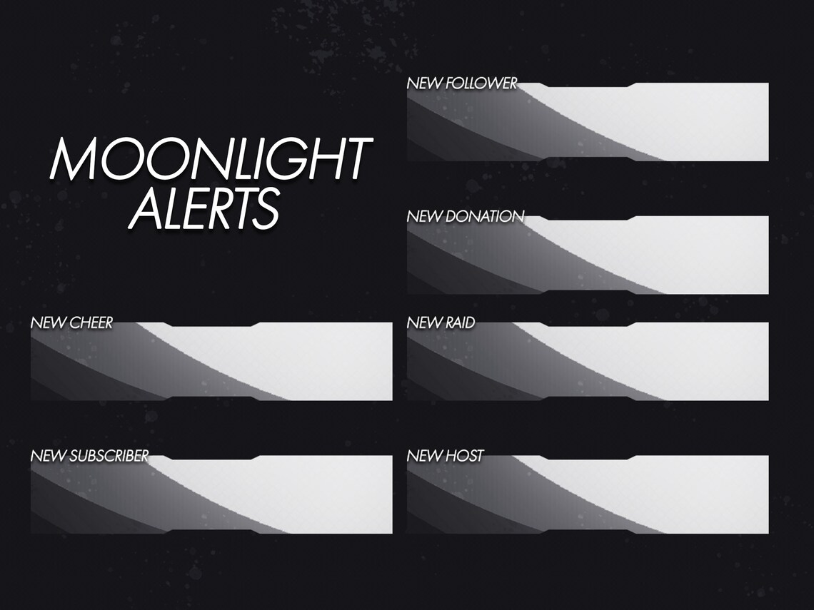 Moonlight Theme Stream Overlay Pack | Black and White Stream Overlay ...