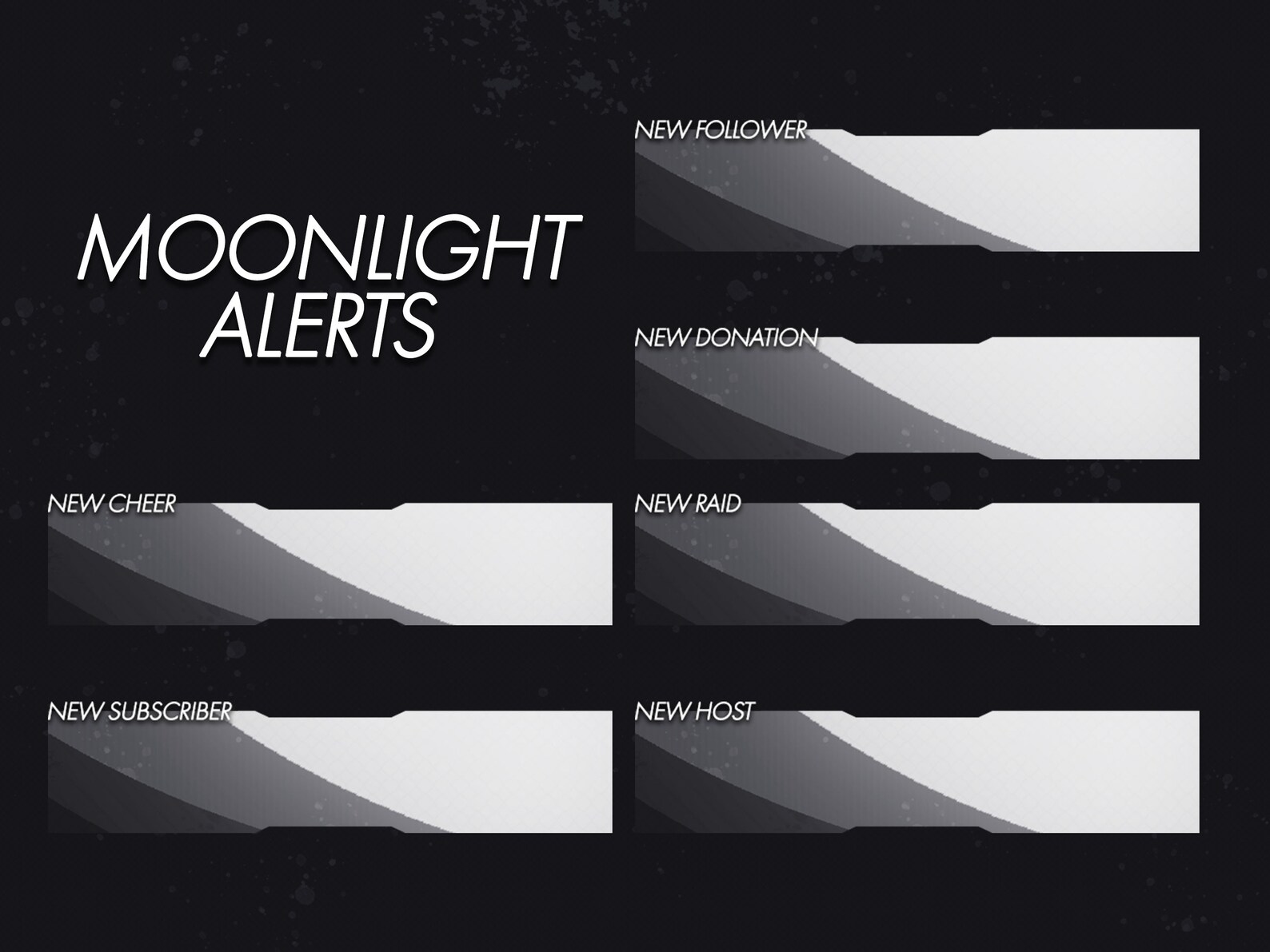 Moonlight Theme Stream Overlay Pack | Black and White Stream Overlay ...