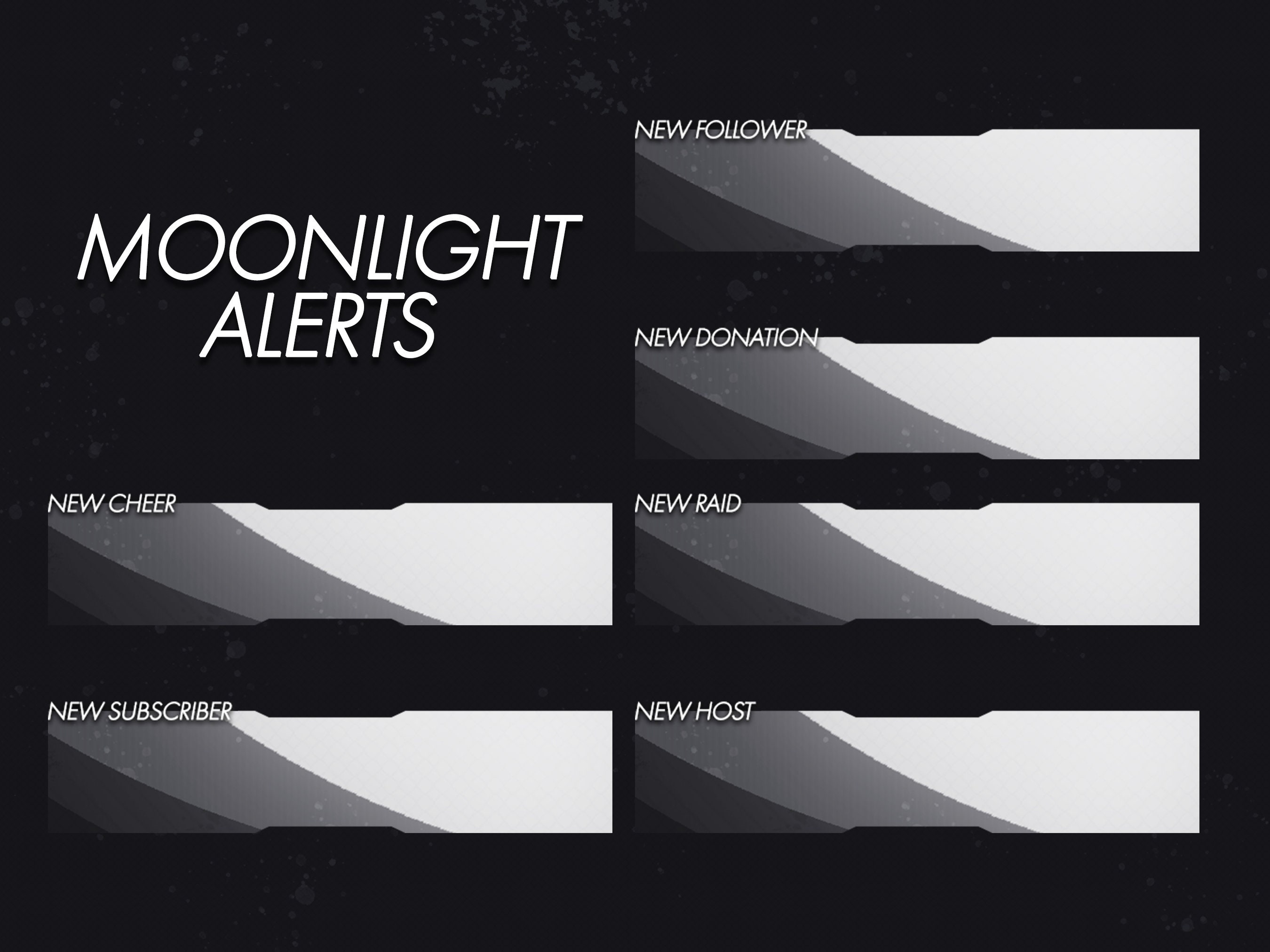 Moonlight Theme Stream Overlay Pack | Black and White Stream Overlay ...