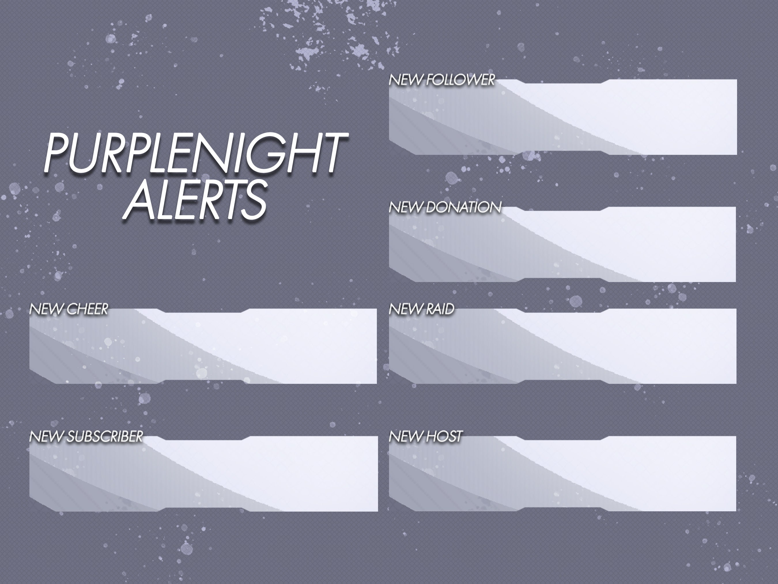 Purple and White Theme Stream Overlay Pack Purple, White Stream Overlay ...