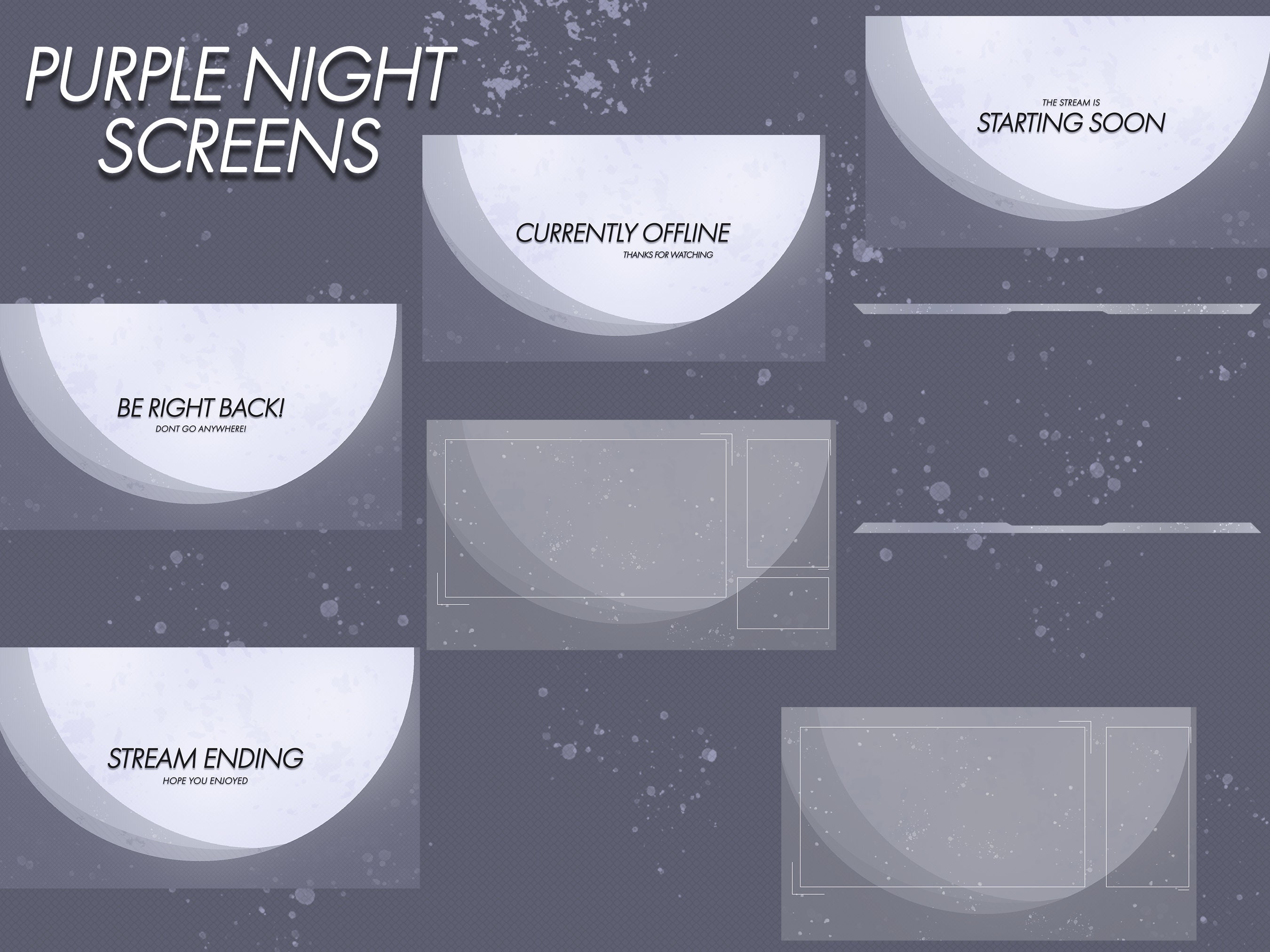 Purple and White Theme Stream Overlay Pack Purple, White Stream Overlay ...