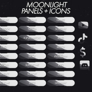 Moonlight Theme Stream Overlay Pack | Black and White Stream Overlay ...