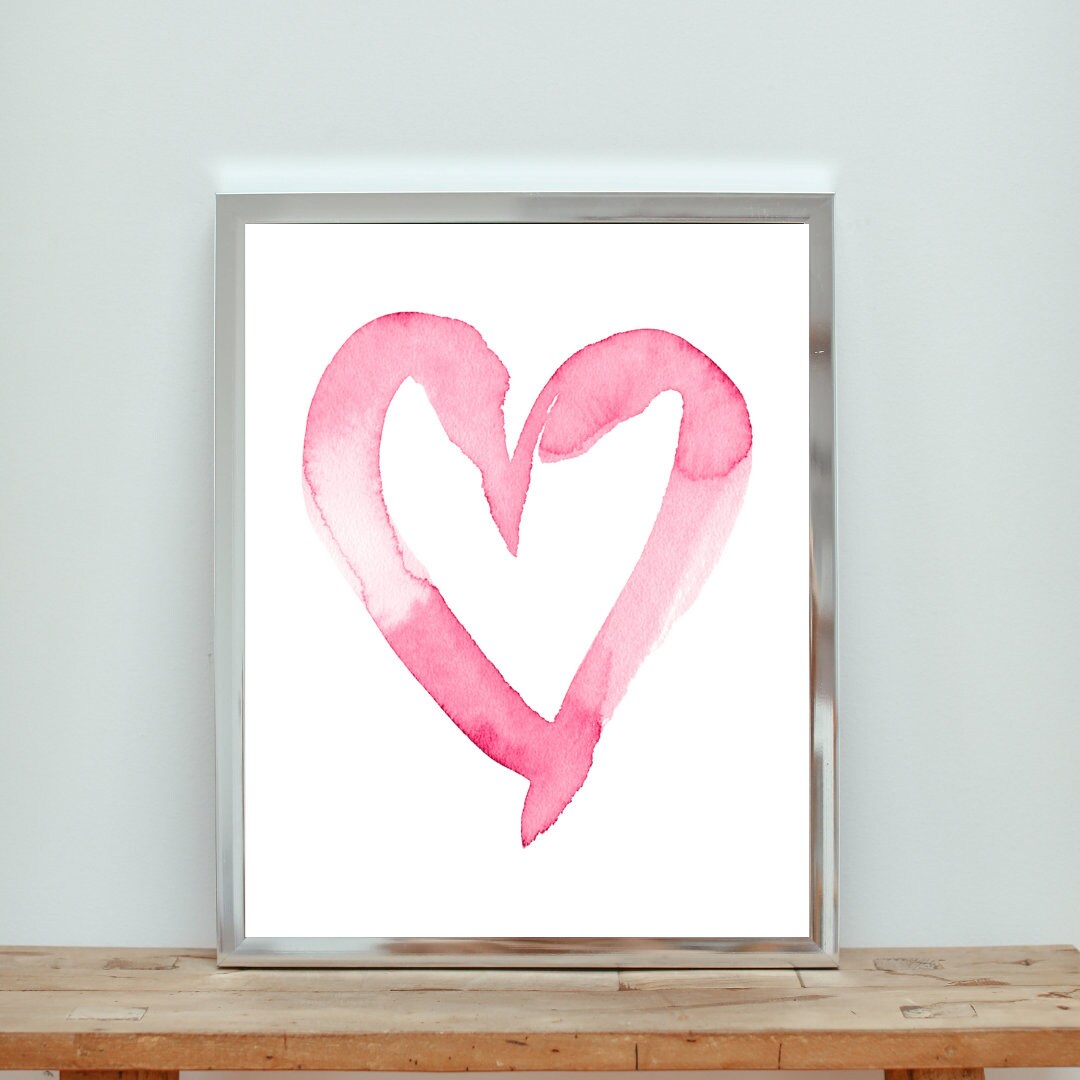 Heart Print | Valentine's Day Printable | Heart Wall Art | Valentines ...
