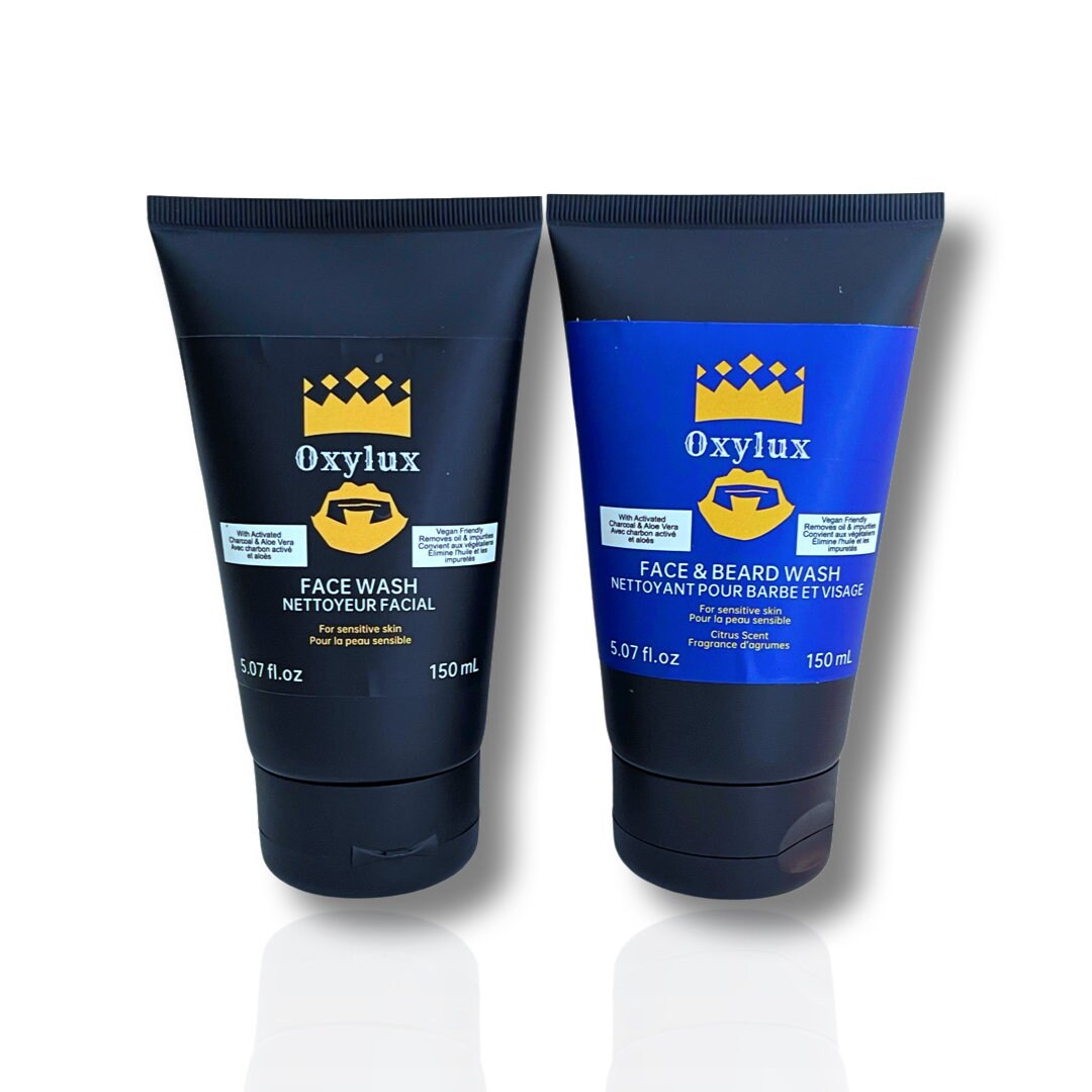 Charcoal and Aloe Vera Face and Beard Wash Combo, Face Wash for Men ...