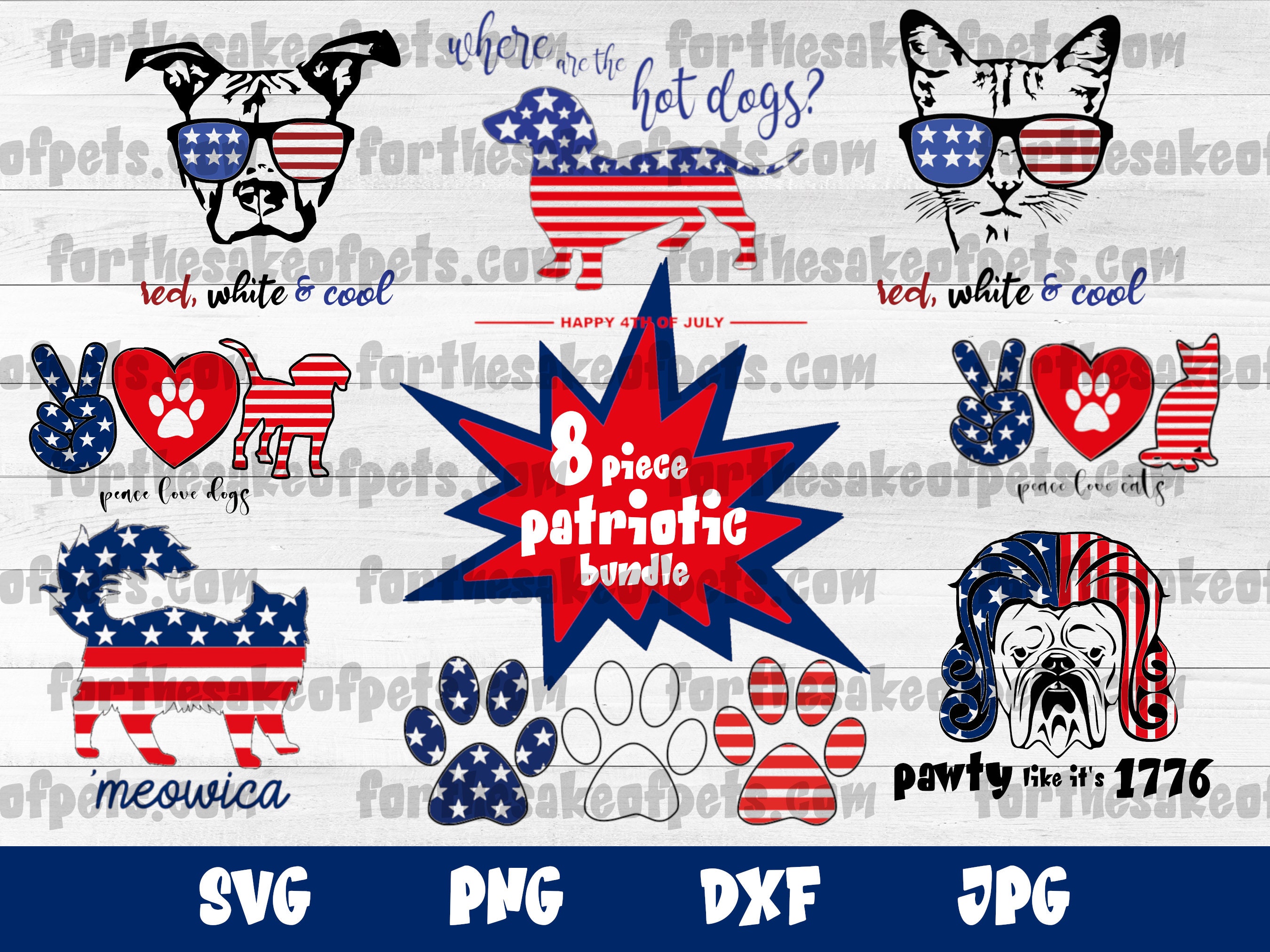 Patriotic Pet SVG Bundle 4th of July Pet SVG Pet - Etsy